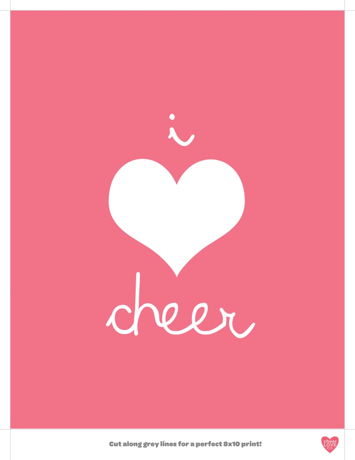 I Love Cheer, Art Print, Digital Download - Etsy