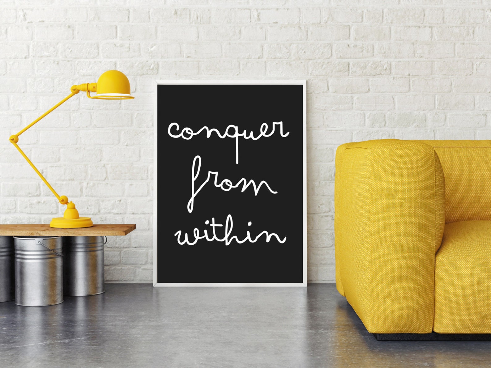Conquer Typographic Art Print Athlete Gift - Etsy