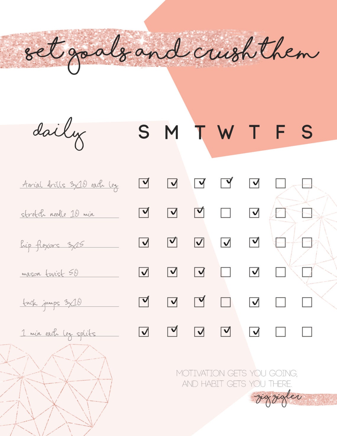 Goals Chart | Chore Chart | to Do Chart for All Ages - Etsy