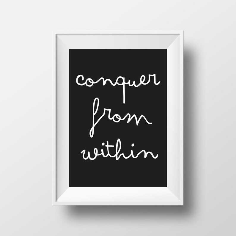 Conquer Typographic Art Print Athlete Gift - Etsy