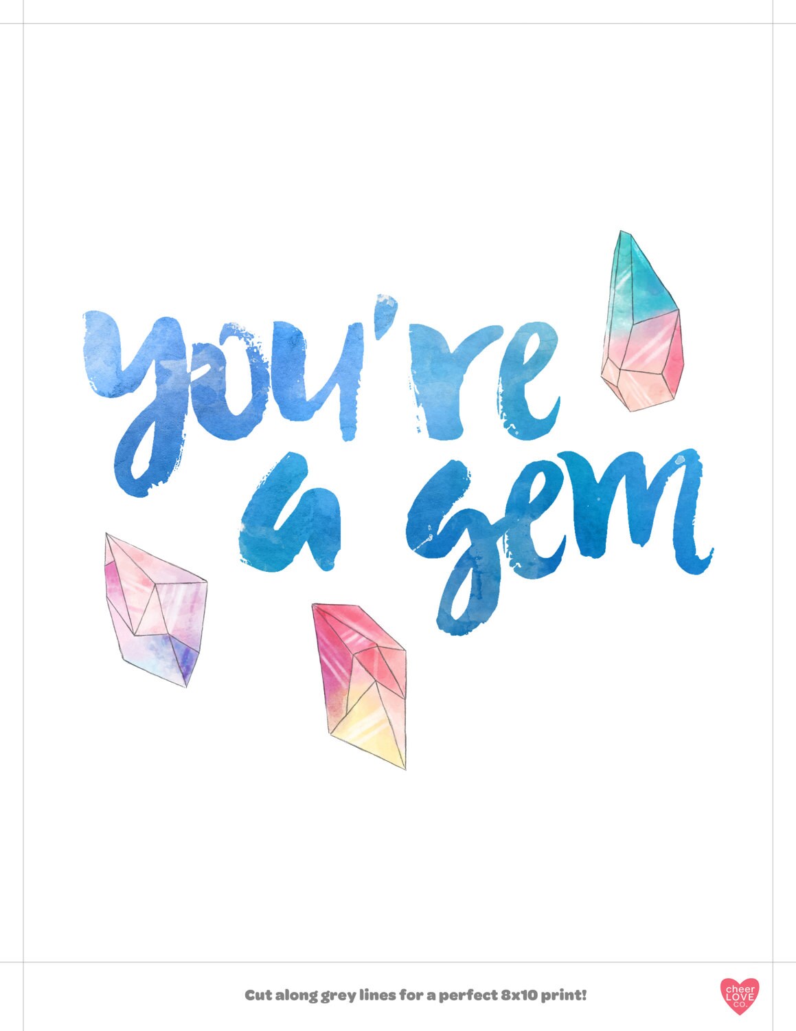 You're A Gem Art Print Gem Art Print Impresión de arte geométrico ...