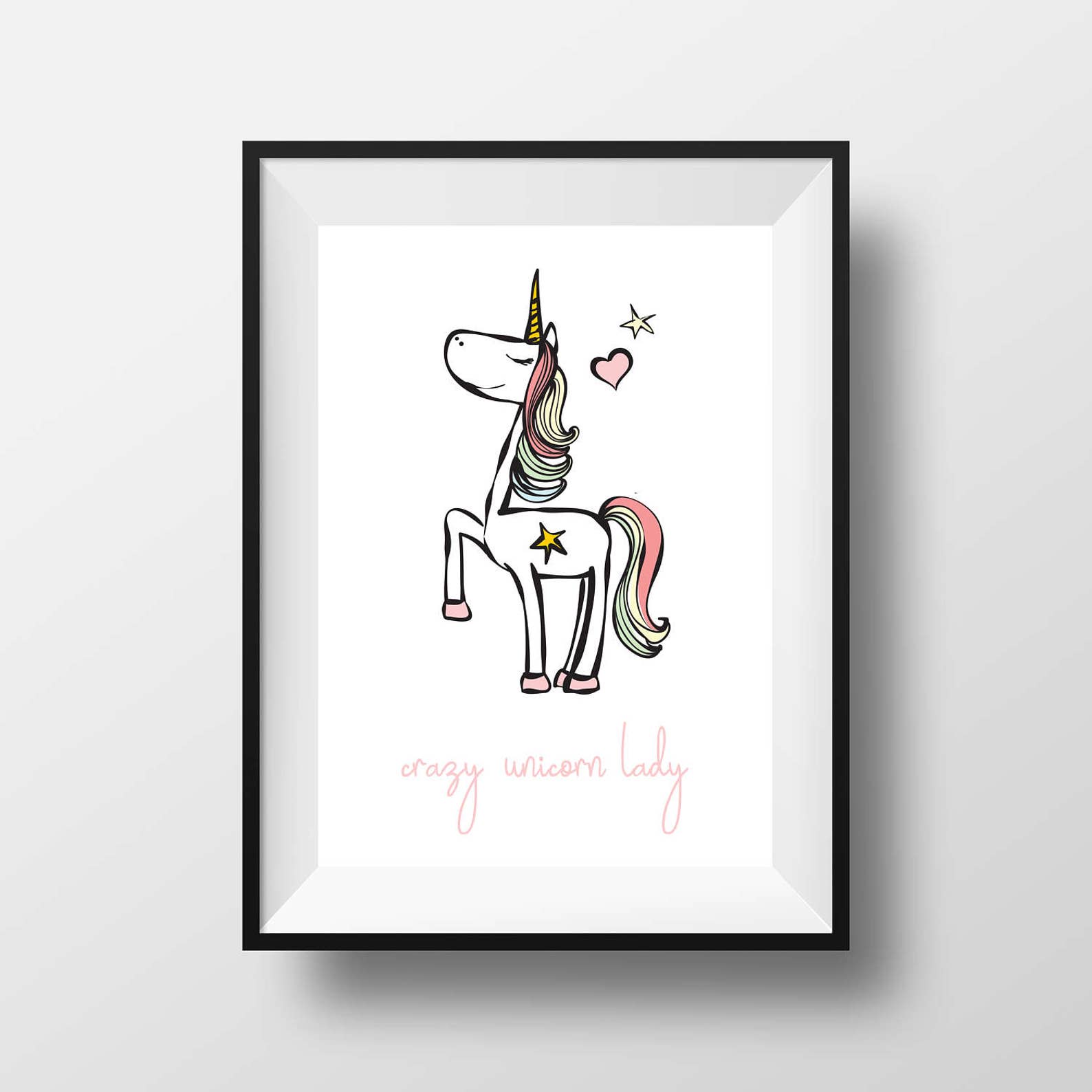 Unicorn Print Crazy Unicorn Lady Art Print Unicorn Love - Etsy