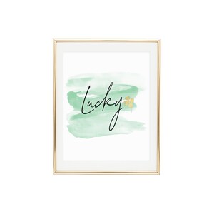 Lucky Art Print | Watercolor Wall Art Print | St. Patricks Day Art ...