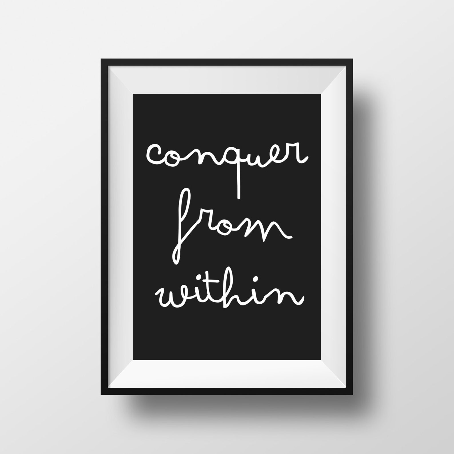 Conquer Typographic Art Print Athlete Gift - Etsy