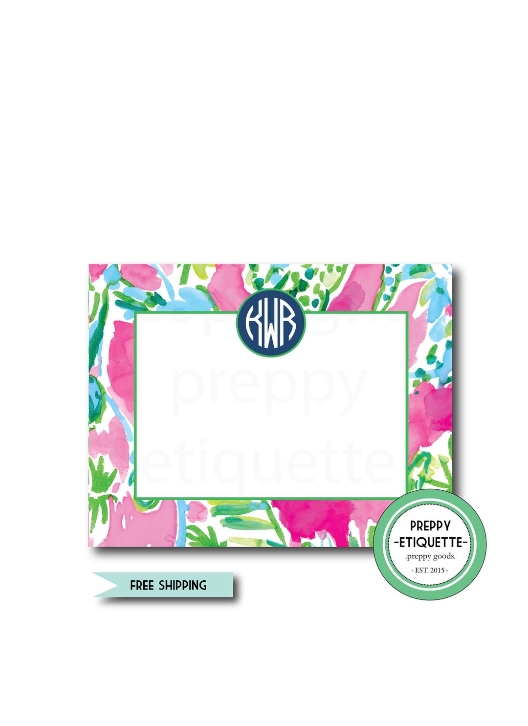 The Lilly Monogram Custom Note Card, Teacher's Gift, Stocking Stuffers ...
