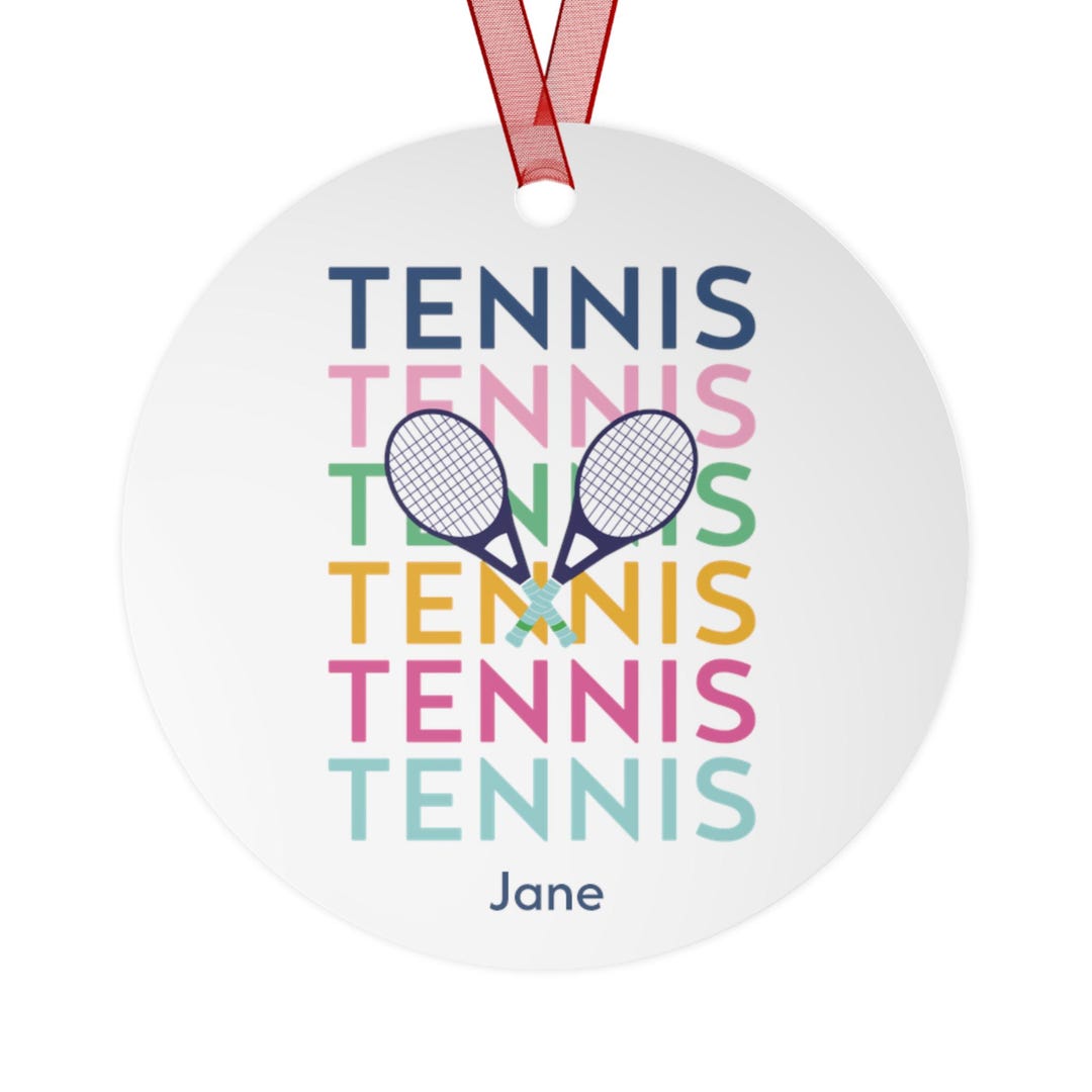Custom Preppy Tennis Ornament, Ombre Racquet, Tennis Player, Tennis ...