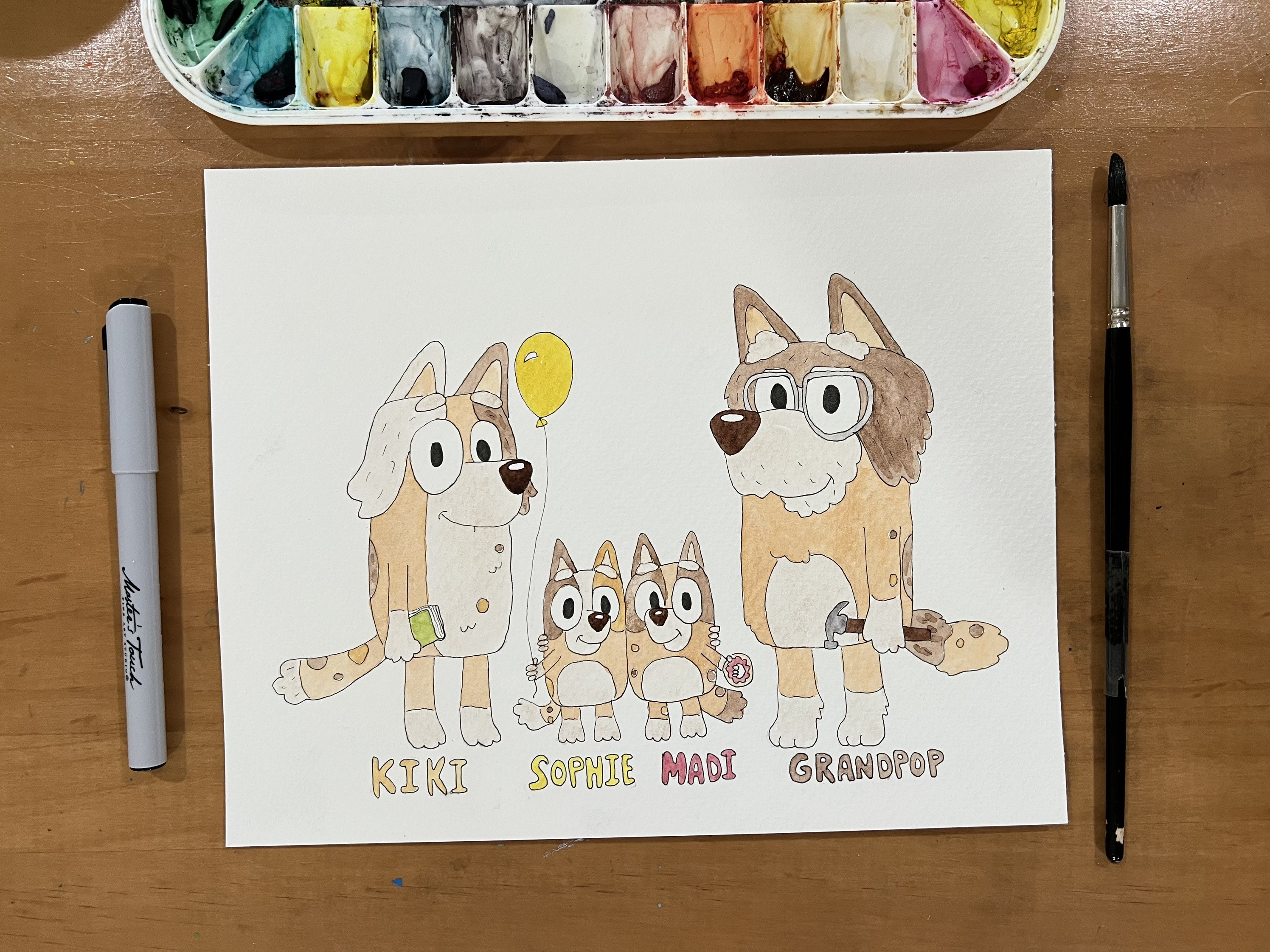 Watercolor BLUEY FAMILY Portrait Bluey Painting - Etsy Canada