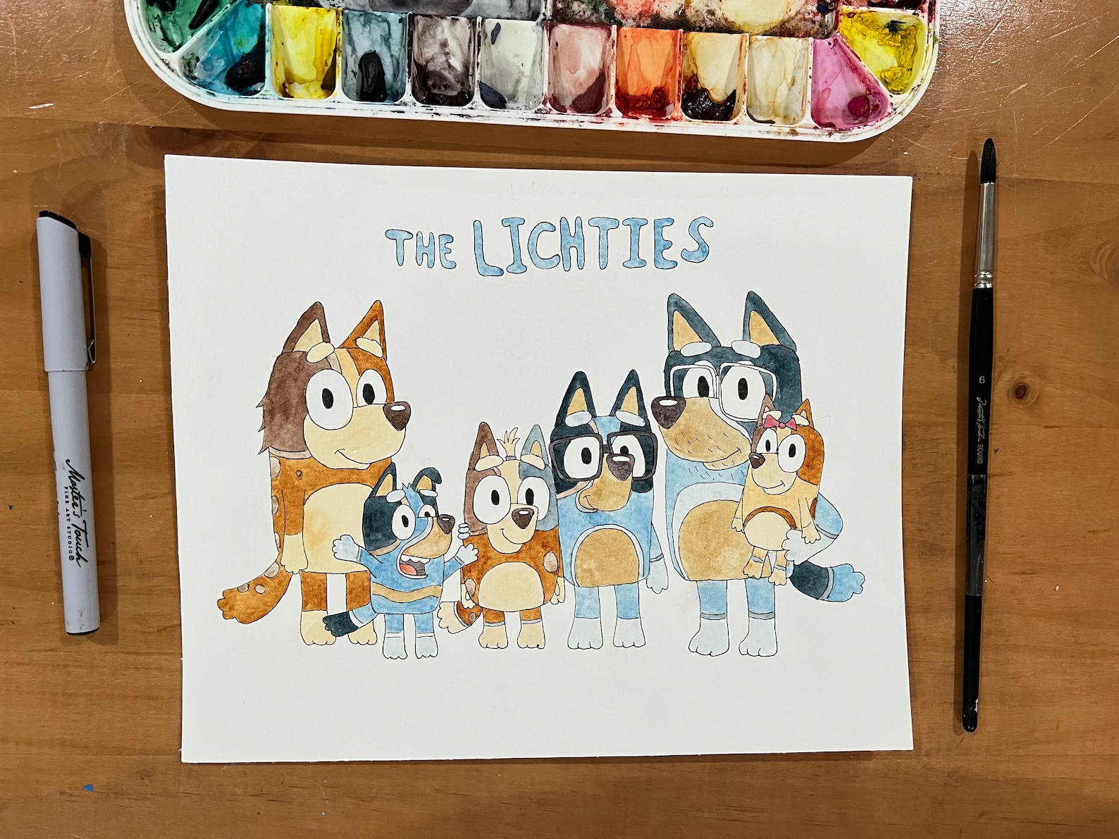 Watercolor BLUEY FAMILY Portrait Bluey Painting - Etsy Canada