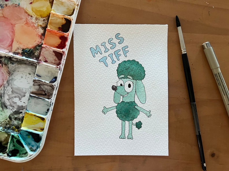 Watercolor BLUEY FAMILY Portrait Bluey Painting - Etsy