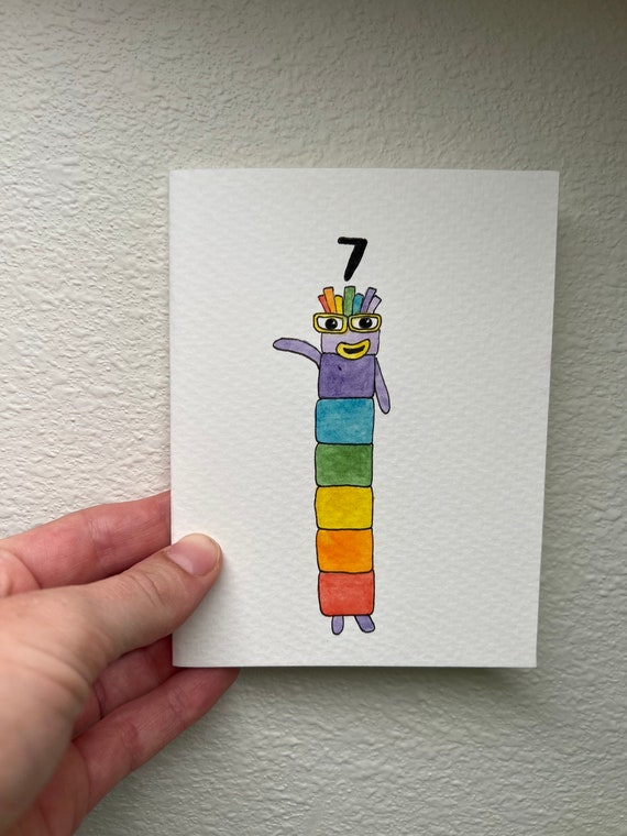 Numberblocks Card Lucky Number 7 - Etsy UK