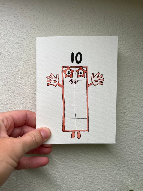 Numberblocks Card Number 10 - Etsy