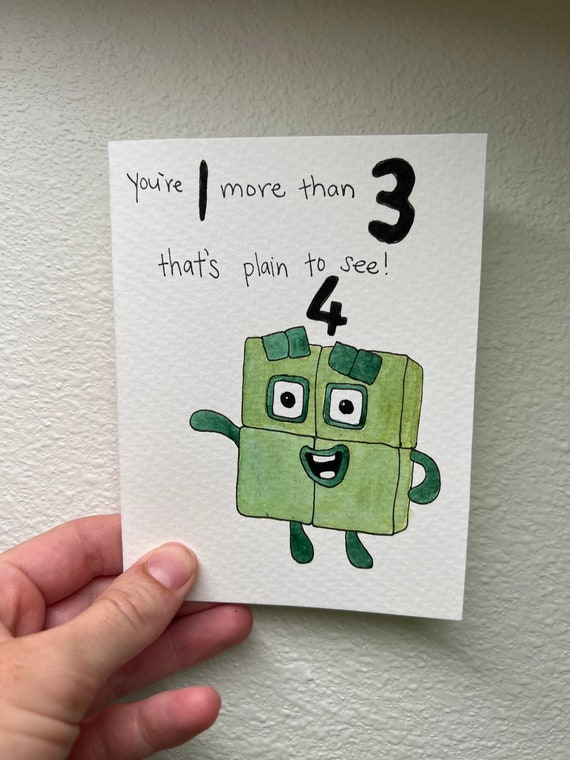 Numberblocks Card Number 4 - Etsy UK
