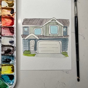 WATERCOLOR BLUEY Style House Portrait Bluey Disney - Etsy