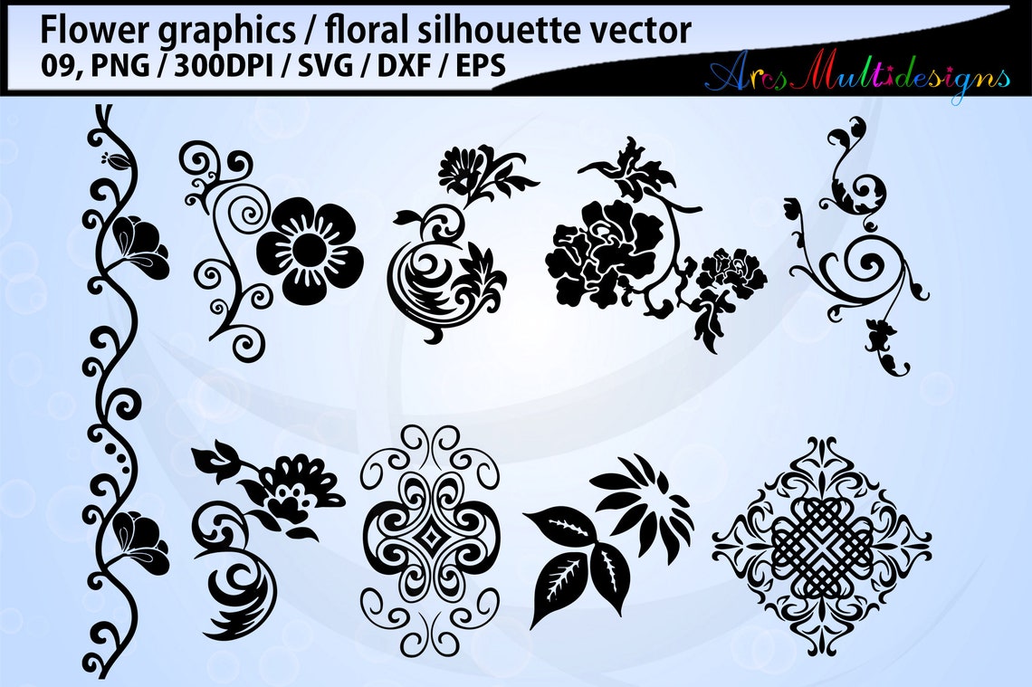 Flowers SVG / Flowers Vector / Floral Svg Silhouette / Flowers - Etsy