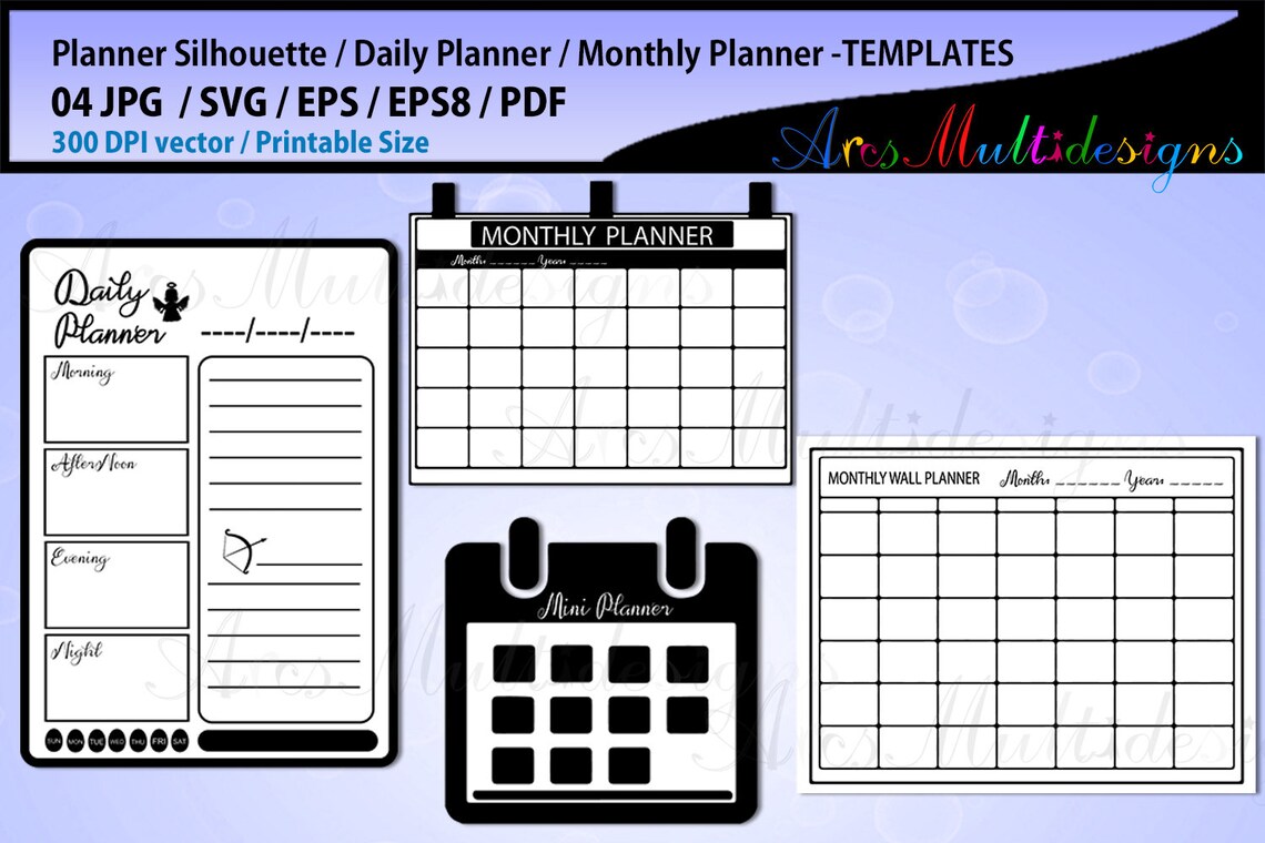 Daily Planner Svg Bundle / Daily Planner Printable Vector / | Etsy