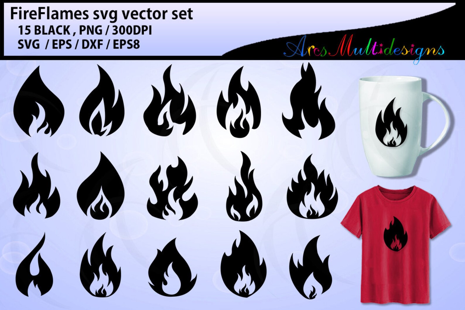 Fireflames Svg Vector / Fire Flames Svg Silhouette / Fire - Etsy