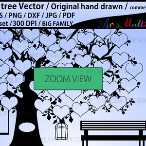 64 Hearts Family Tree Clipart SVG, EPS, Dxf, Png, Pdf, Jpg /family Tree ...