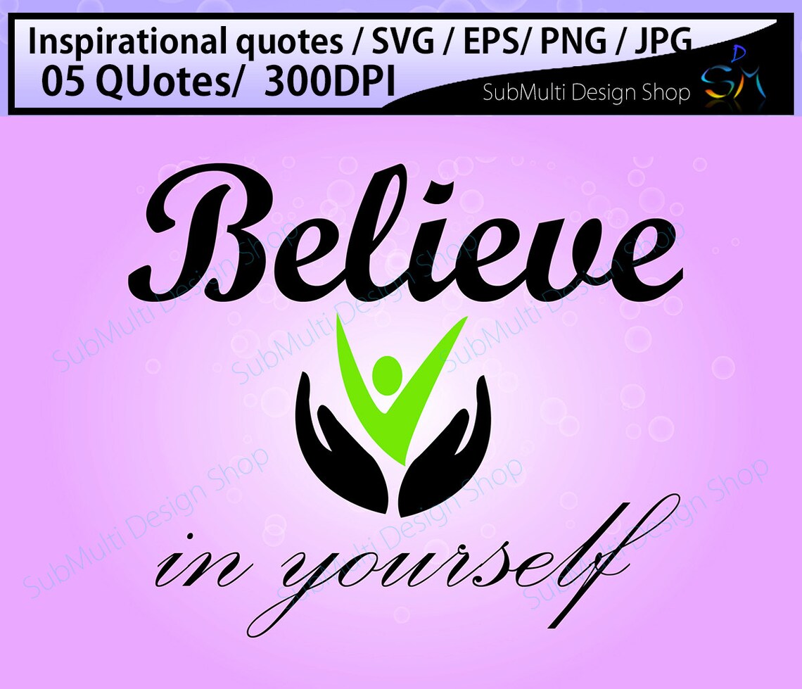 Inspiration Svg Quotes Digital Cut File Eps Png and Jpg / SVG | Etsy