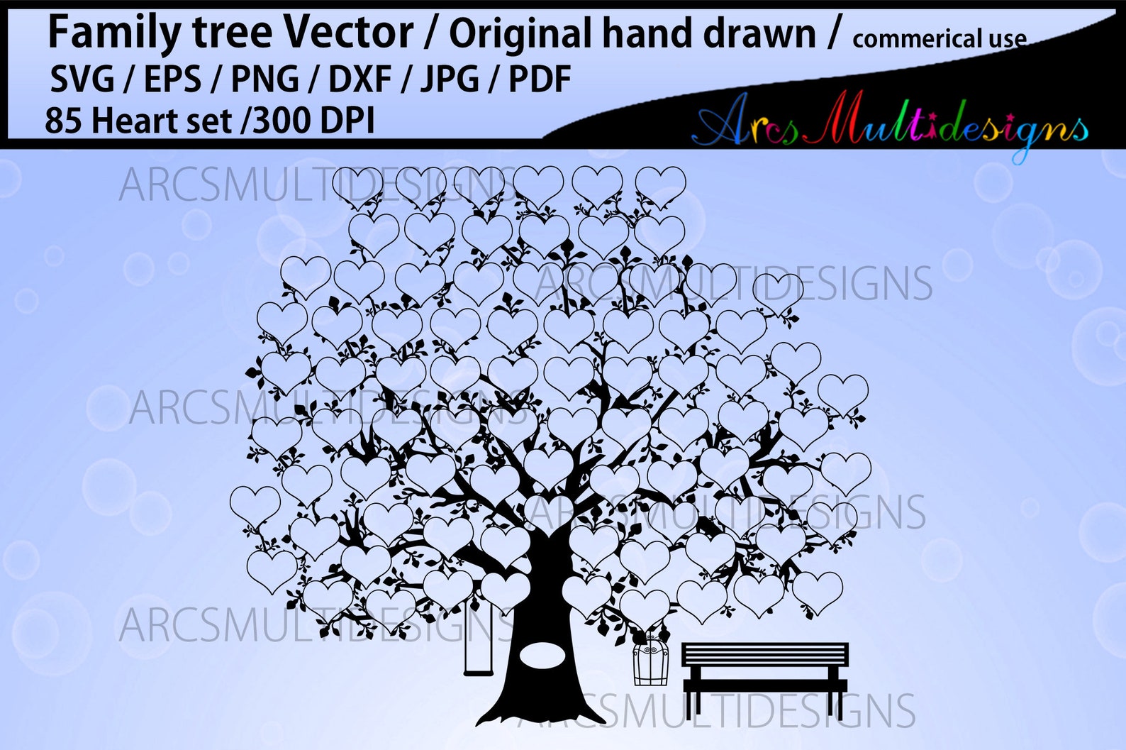 Family Tree Svg 85 Hearts Family Tree SVG Family Tree / 85 - Etsy