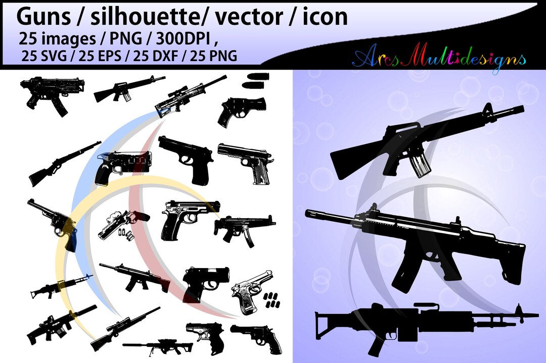 Gun Silhouette / Guns Svg / Gun Clipart / Nerf Guns / Nerf Gun Clipart ...