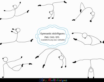 Gymnastics Stick Figure - Etsy