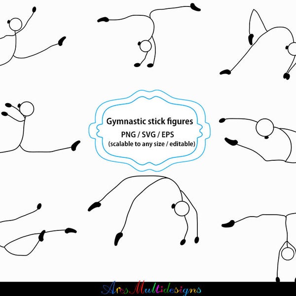 Stick Figure Clipart - Etsy