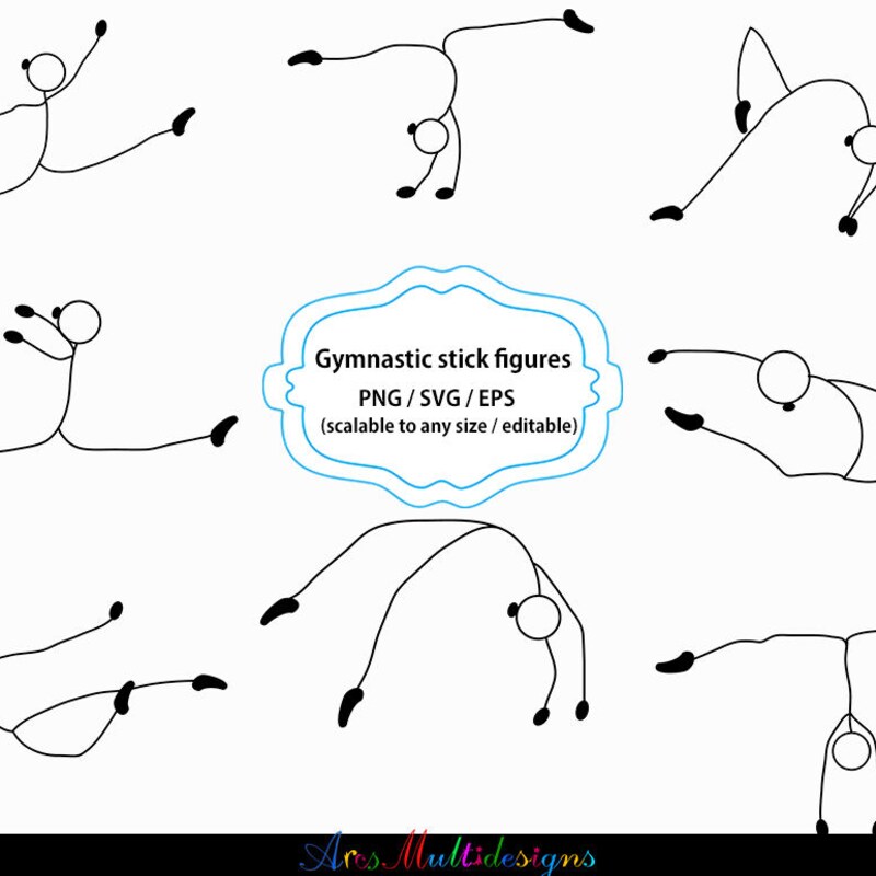 Stick Figure Clipart - Etsy