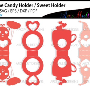 Valentine Candy Holder Svg Bundle / Valentine Sweet Holder / Valentine ...