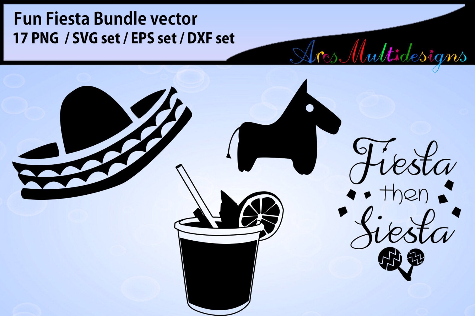 Fiesta Fun Bundle SVG DXF PNG and Eps / Fiesta Bundle Svg - Etsy