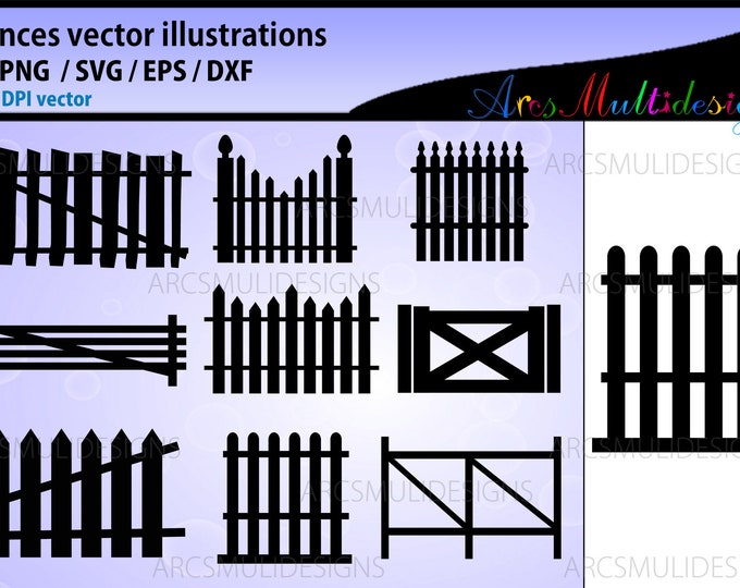 Fence SVG, Fence Silhouette, Fencing Design Art- Picket Fence Cut File ...
