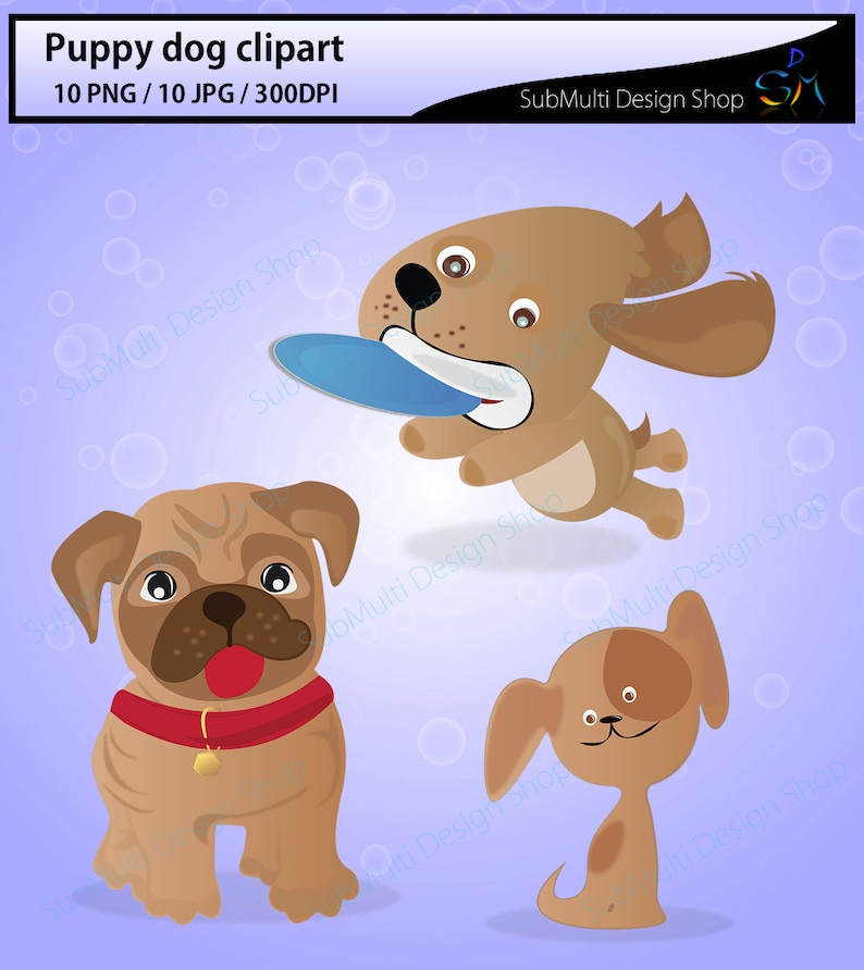 Puppy dog clipart / Digital Clip Art for Scrapbooking Card | Etsy