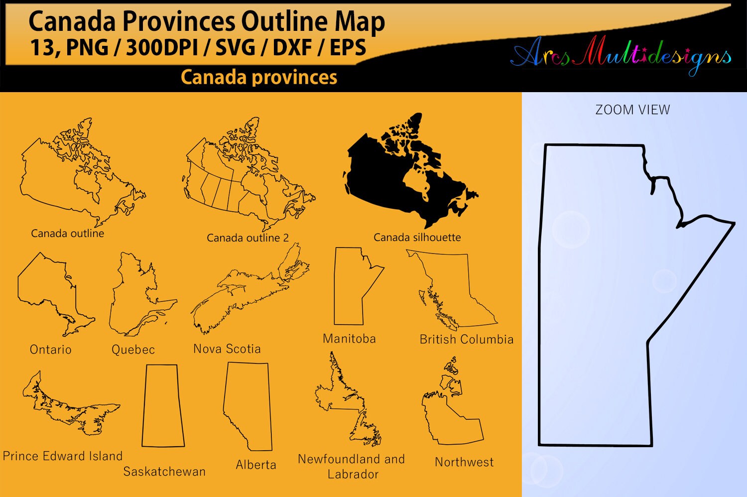 Canadian Provinces Outline / SVG / EPS / PNG / Dxf / Canada - Etsy UK