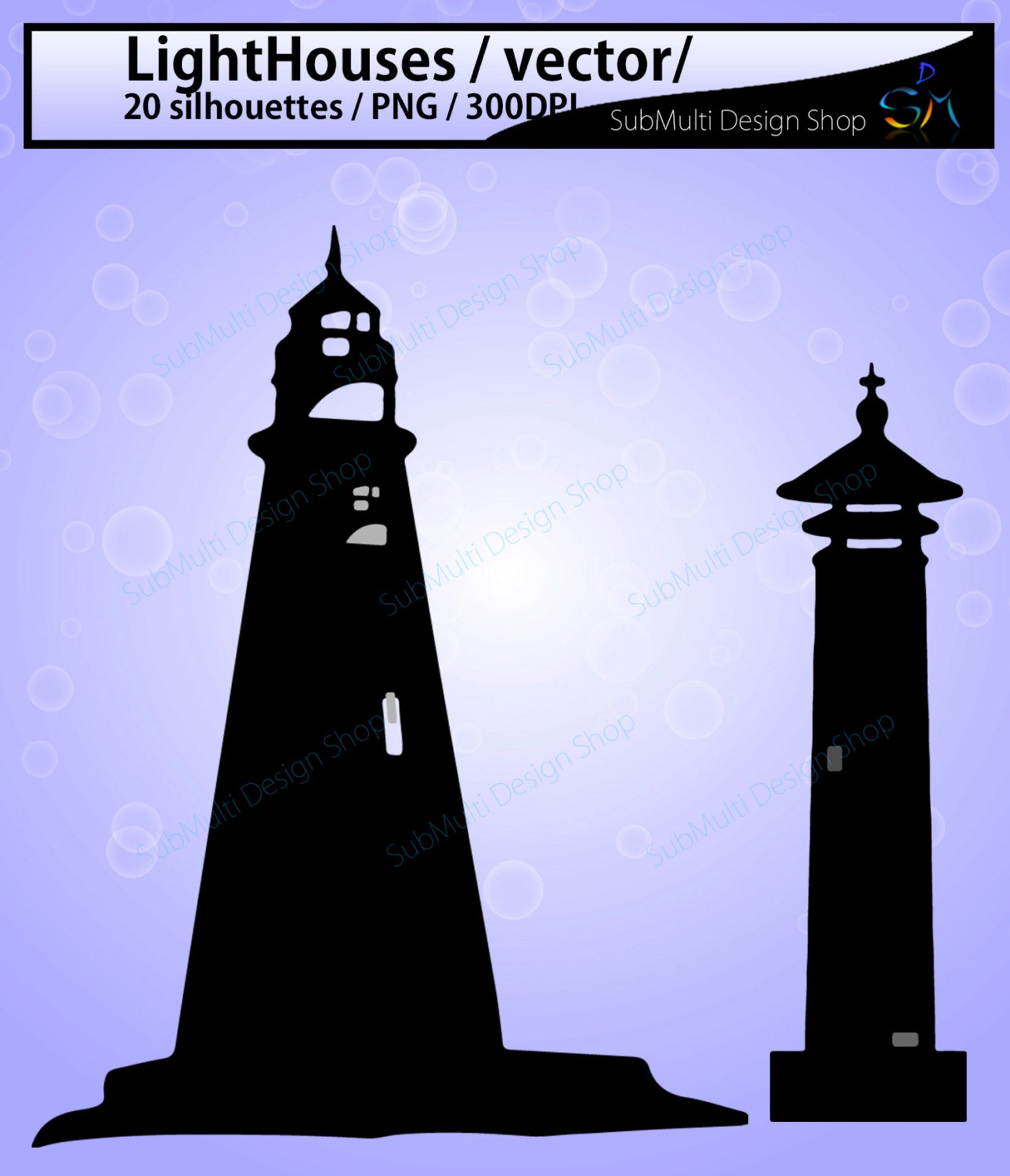 Lighthouse Silhouette SVG / EPS / PNG / Dxf / Lighthouse / - Etsy
