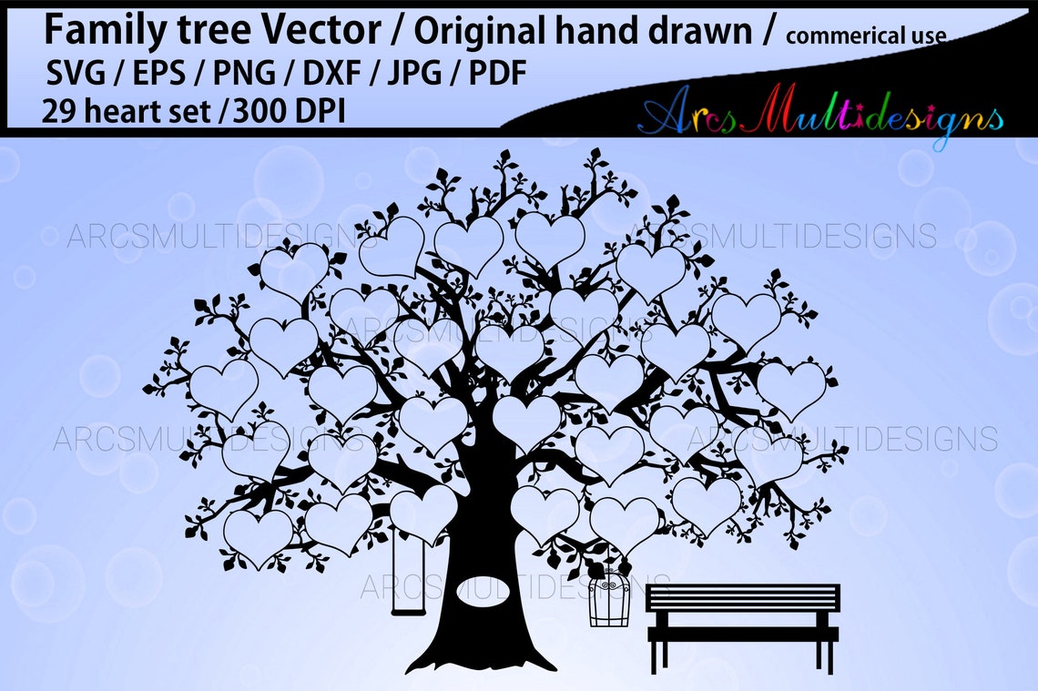 29 Heart Family Tree Clipart EPS Dxf Png Pdf Jpg SVG - Etsy