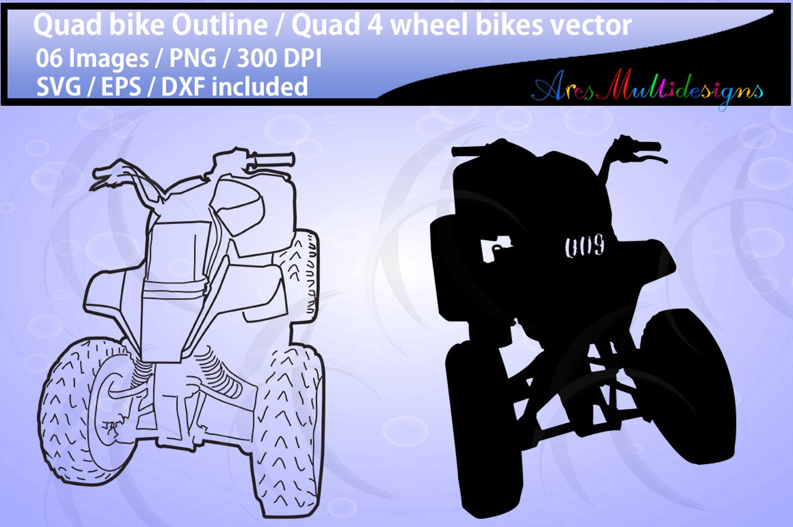 Quad Bikes Clipart and Silhouette SVG EPS Dxf Png / Quad Bike Riders ...