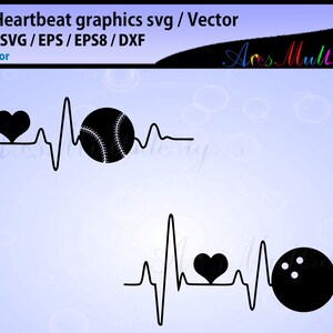 Sports Ball Heartbeat Svg Bundle / Football Heartbeat / Baseball ...
