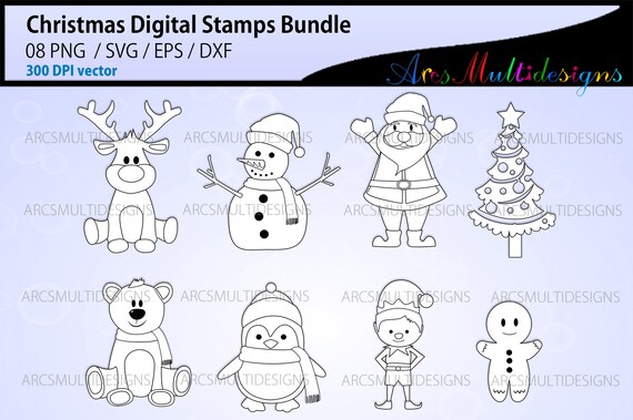 Christmas digital stamp / Christmas coloring page by ...