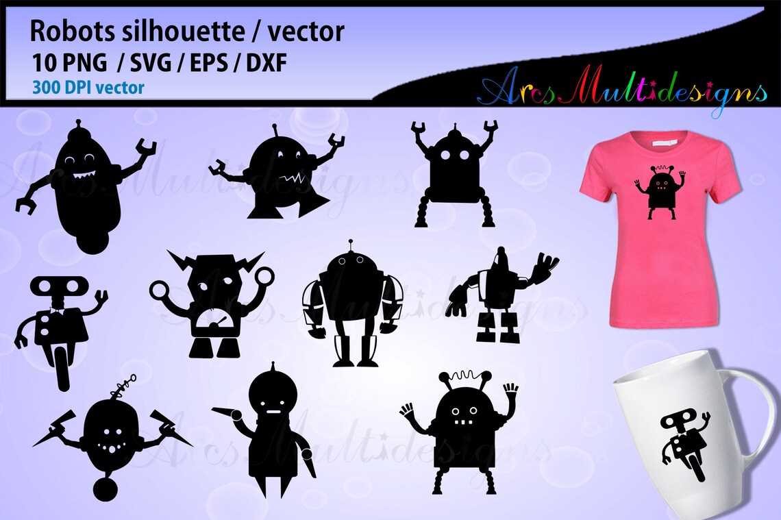 Robot Silhouette Svg / Robo Svg Vector / Robot Clipart - Etsy
