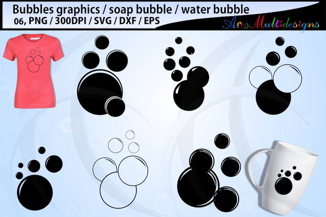 Bubbles SVG Bundle / Bubble Vector Graphics / Bubble Silhouette / Soap ...