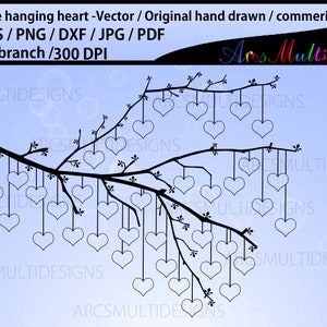 38 Heart Hanging Tree Branch / Love Hearts Hanging on a Tree Branch ...