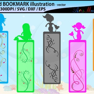 Mermaid Bookmark Clipart Illustration / Water Girls Bookmark / Mermaid ...