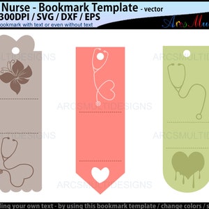 Doctor Bookmark Template Svg / Nurse Bookmark Template / Bookmarks Svg ...