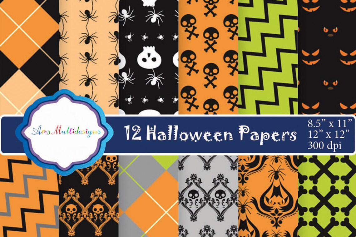 Halloween Digital Paper / Halloween Clipart / High Quality - Etsy