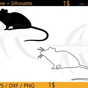 Rat Outline Svg / Rat Silhouette Outline / Rat Silhouette Svg / Rats ...