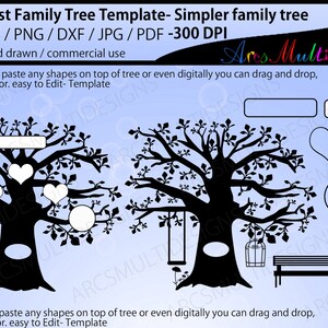 Minimalist Family Tree Template / SVG, EPS, Dxf, Png, Pdf, Jpg ...