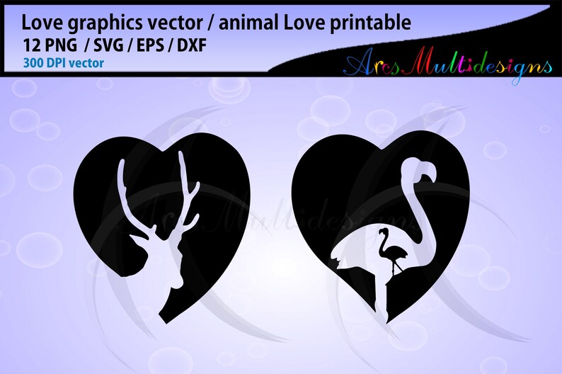 Love Animal SVG / Deer Love Svg / Cat Love Svg / Dog Love Svg | Etsy