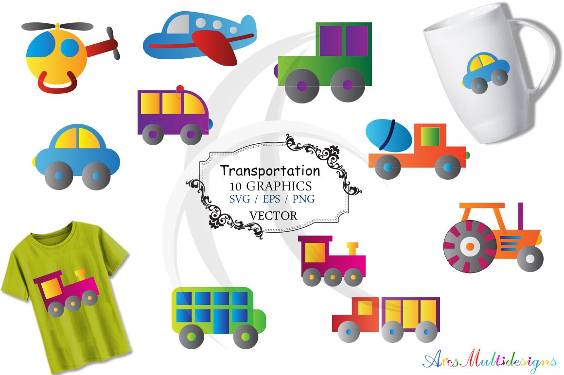 Transportation Svg / Transportation Clip Art SVG / - Etsy