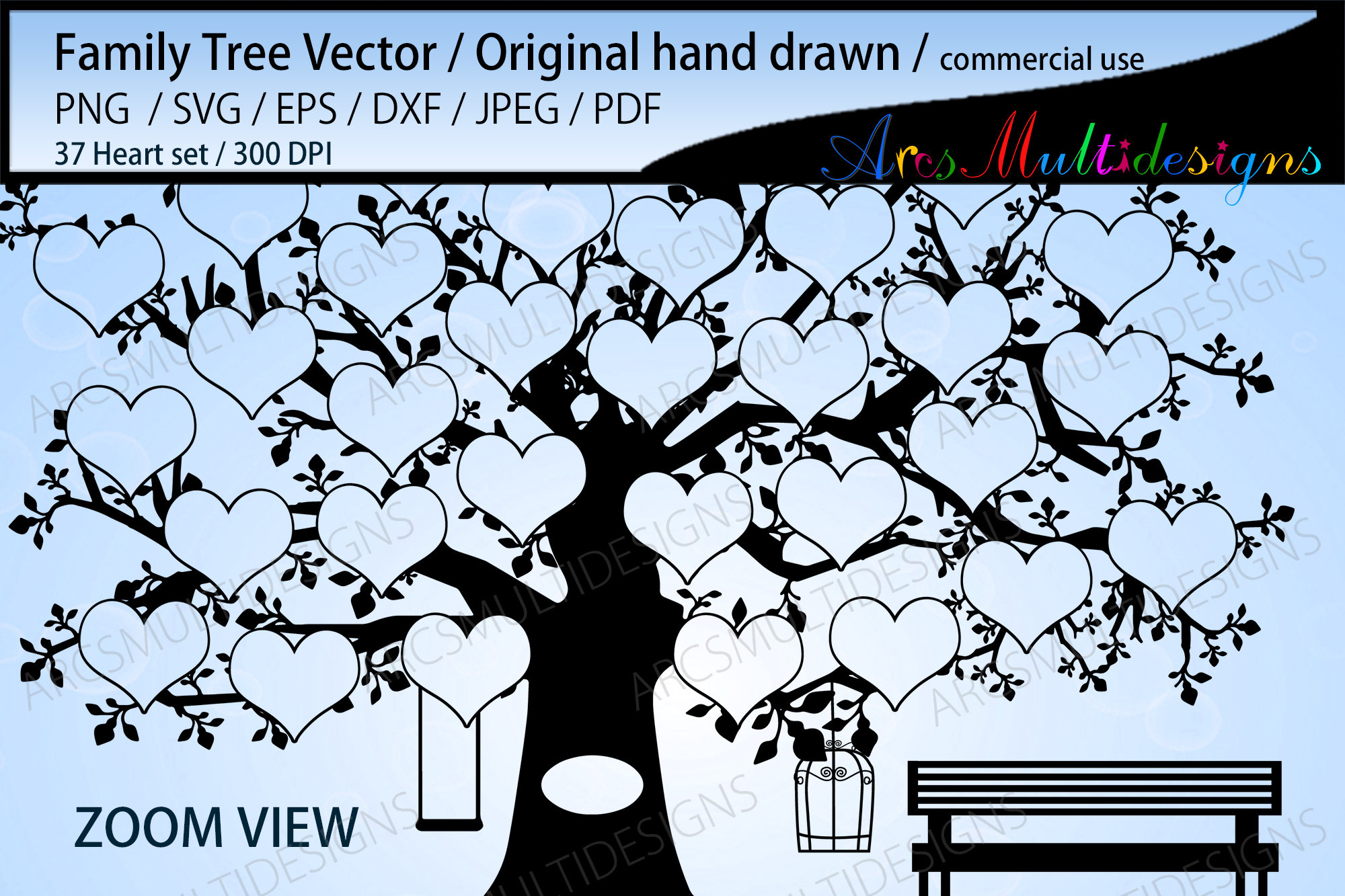 Family Tree 37 Heart Template EPS Dxf Png Pdf Jpg SVG - Etsy