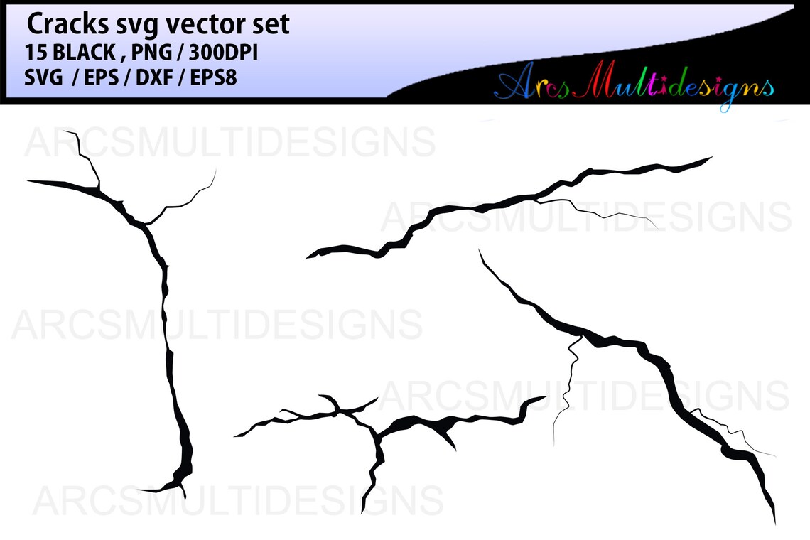 Cracks Svg Clipart / Cracks Digital Clipart / Cracks Silhouette Svg ...