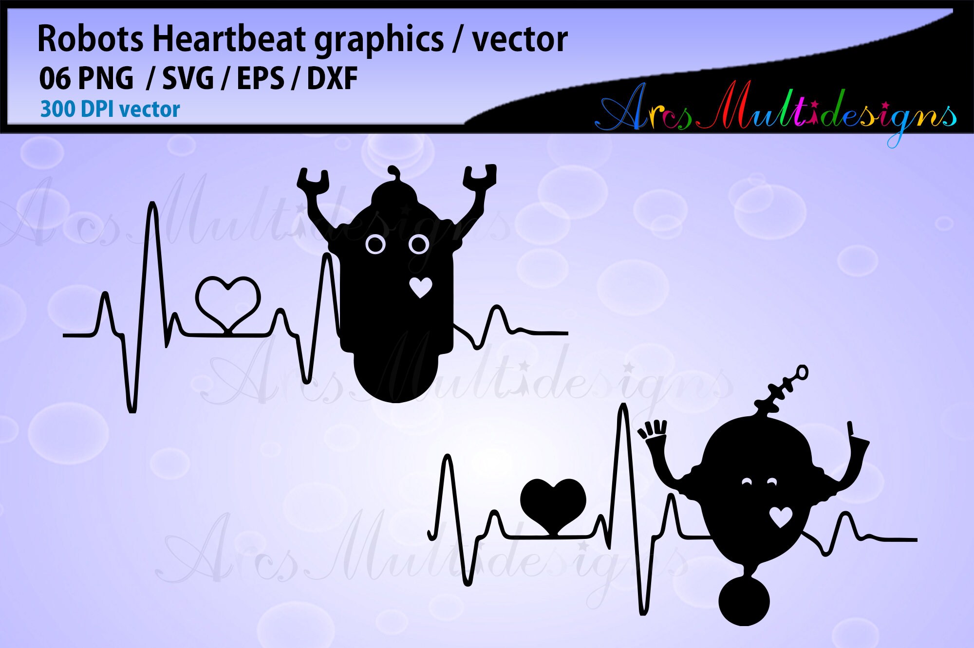 Robot Heartbeat Graphics Svg / Robot Heartbeat Svg / Robot - Etsy